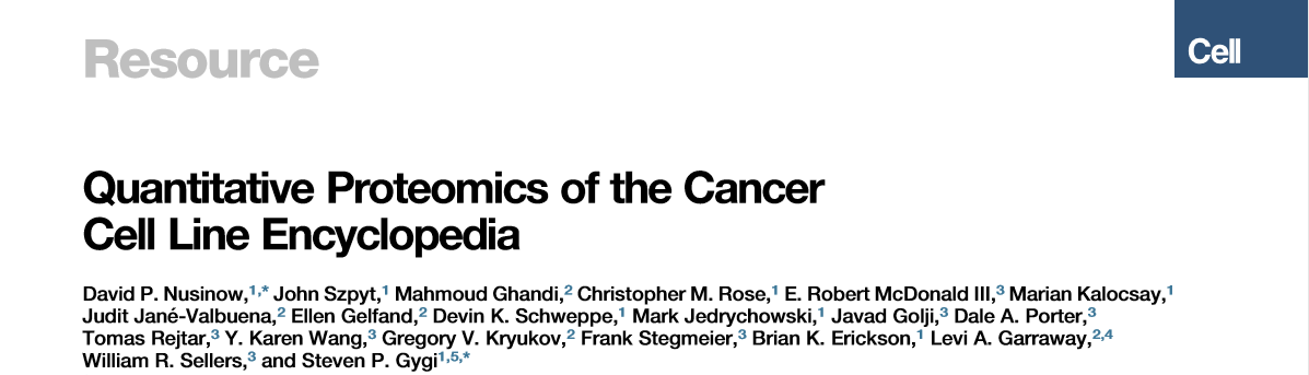 癌症研究新篇章，Cell | 癌细胞系的蛋白质组百科全书_分析