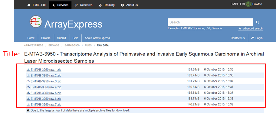 生信分析——强大的ArrayExpress数据库_实验