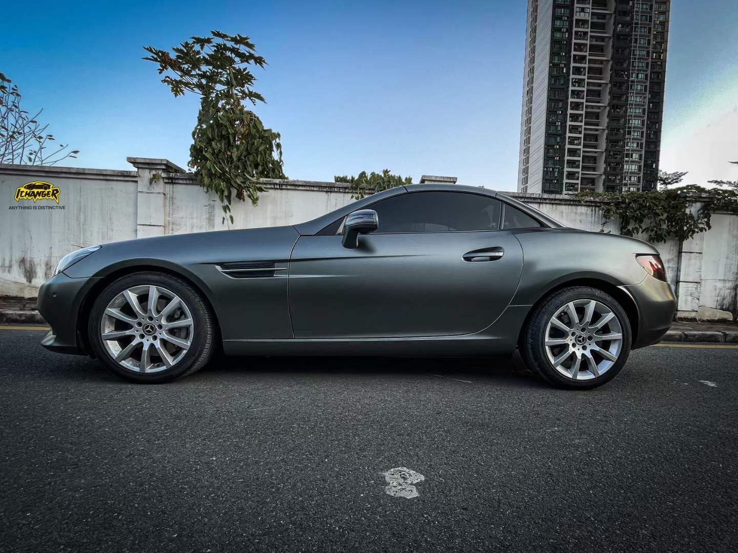 奔驰 SLK 200贴膜Ichanger（ICR）改变者重金属碳灰_搜狐汽车_搜狐网