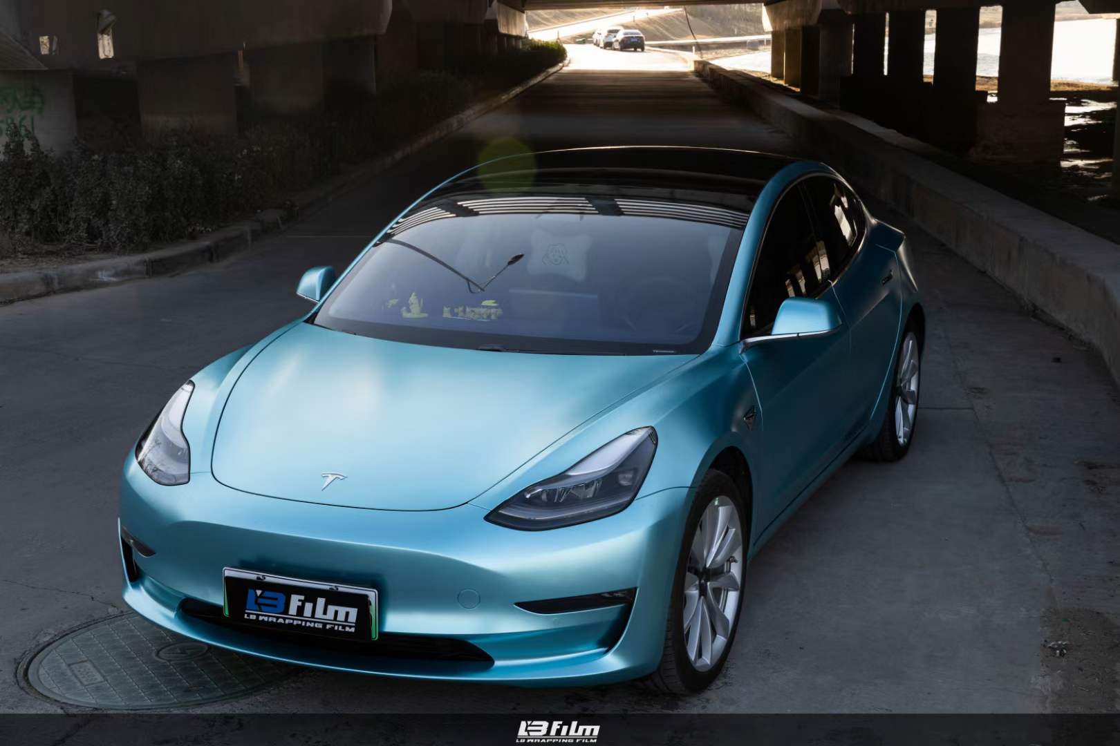 LBFILM改色膜案例：特斯拉model3电光金属湖水蓝_搜狐汽车_搜狐网