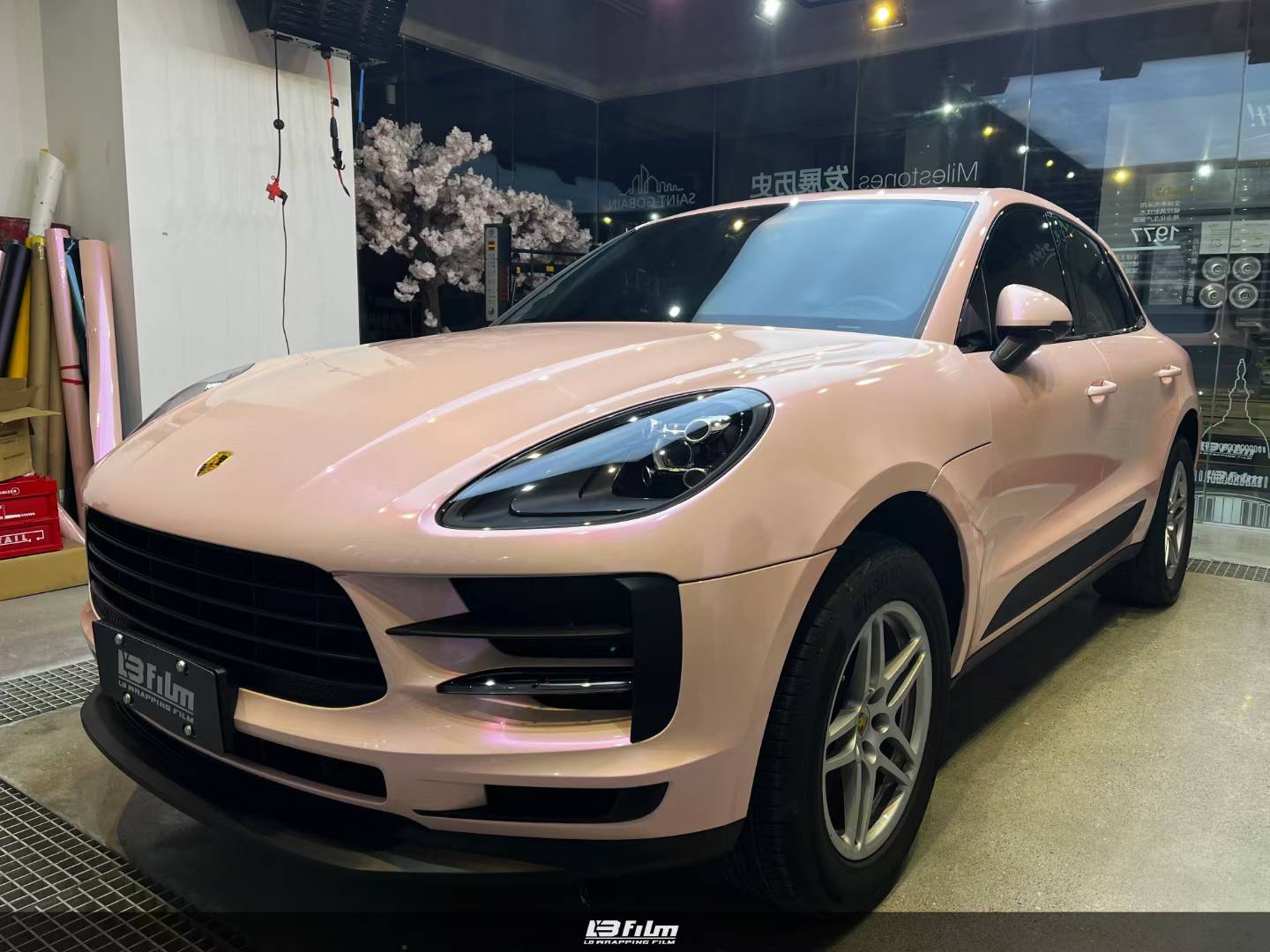 保时捷-Macan车身LB FILM改色膜颜色钻石胭脂粉_搜狐汽车_搜狐网