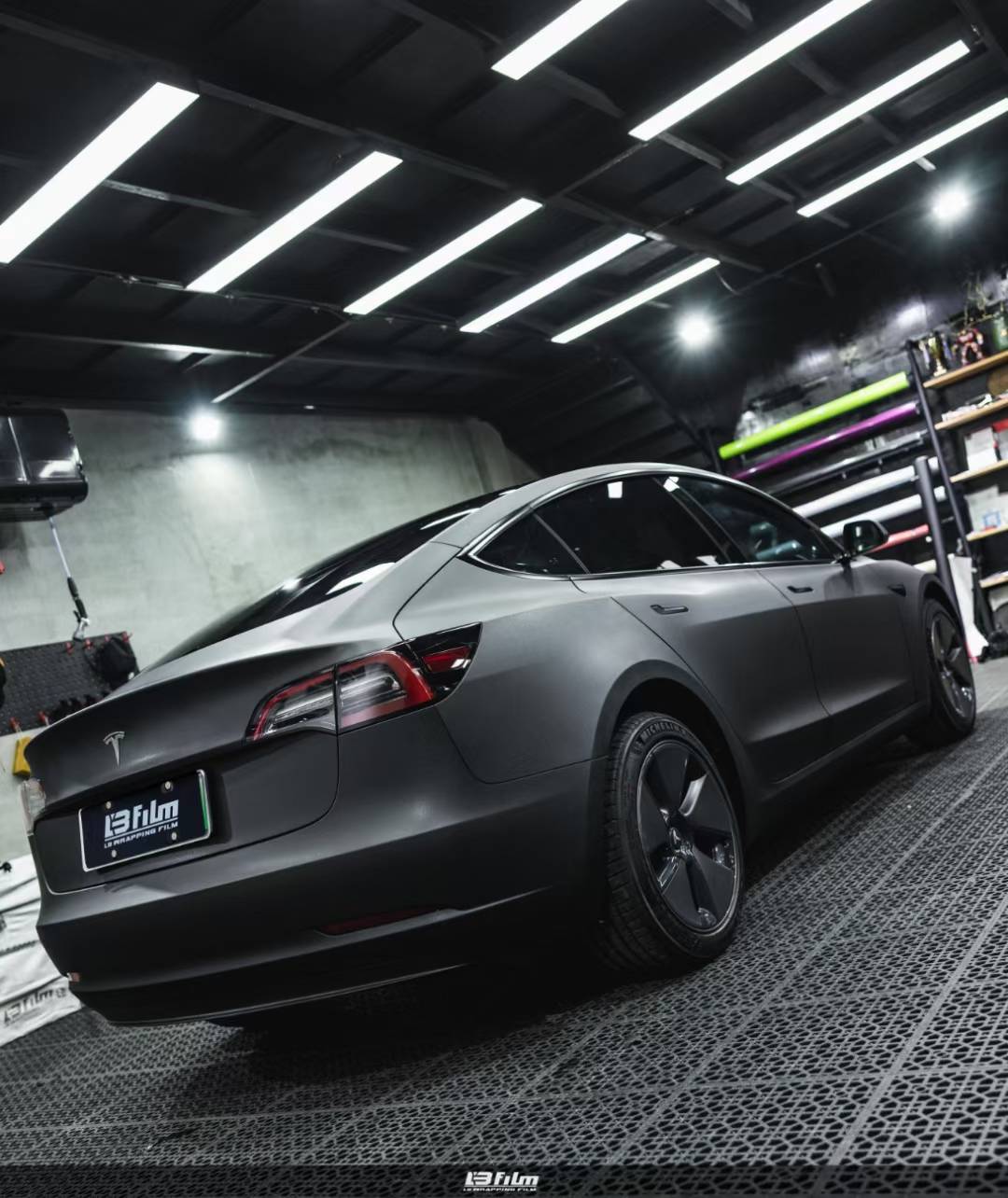 特斯拉model3 -LBFILM改色膜磨砂黑_搜狐汽车_搜狐网
