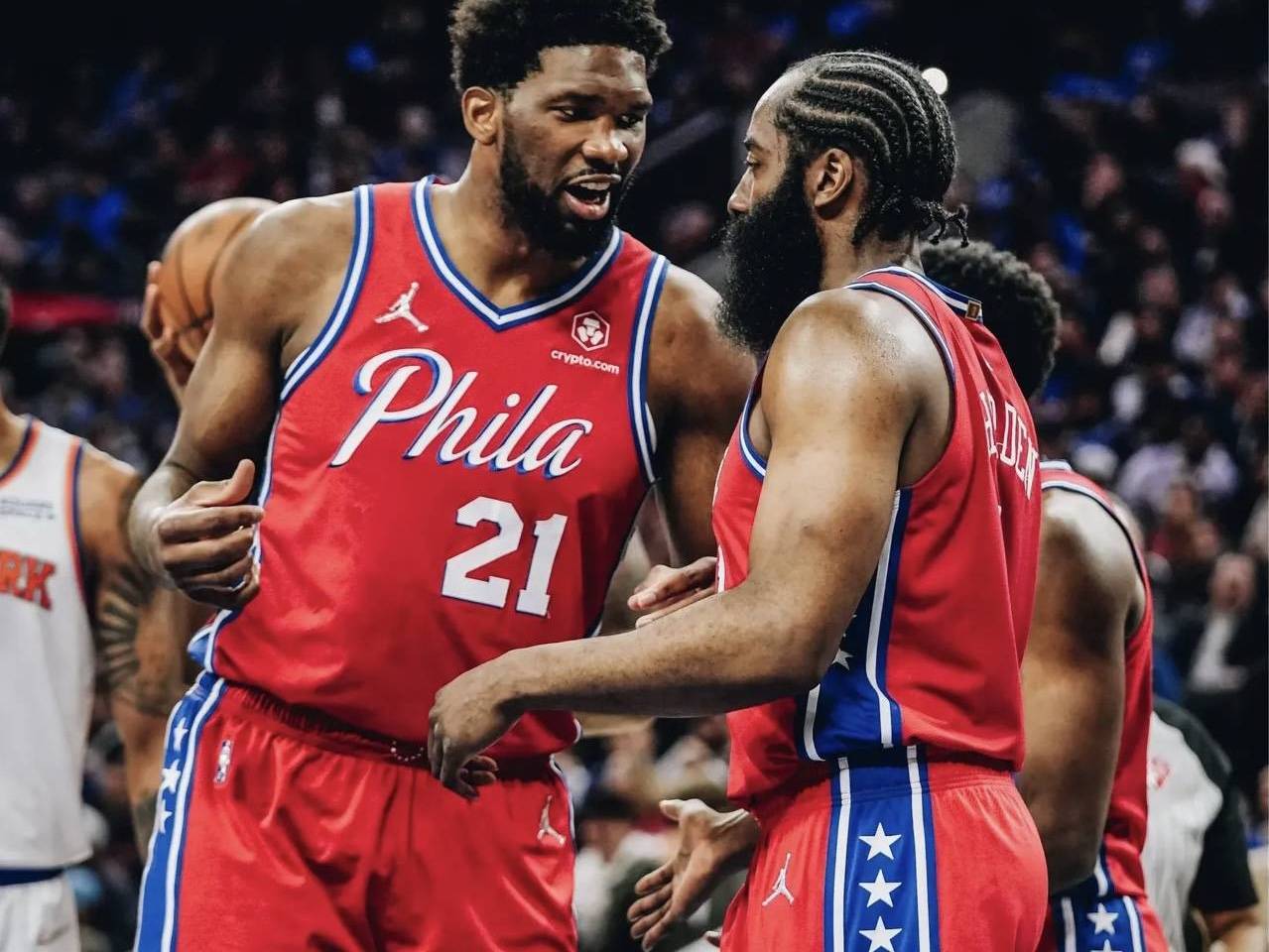 NBA ：76人双核哈登和恩比德以及主教练里弗斯近5年季后赛战绩一览_决赛_1_火箭