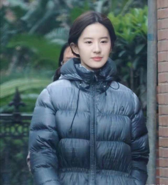 刘亦菲红色羽绒服旧照曝光，涂上黑粉仍然天生丽质难自弃，朴素大方_全靠_芳菲_美貌