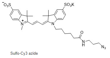 水溶性CY3叠氮,水溶Cy3-N3，Sulfo-Cyanine3 azide,cas:2055138-89-9_标记_荧光_分子式