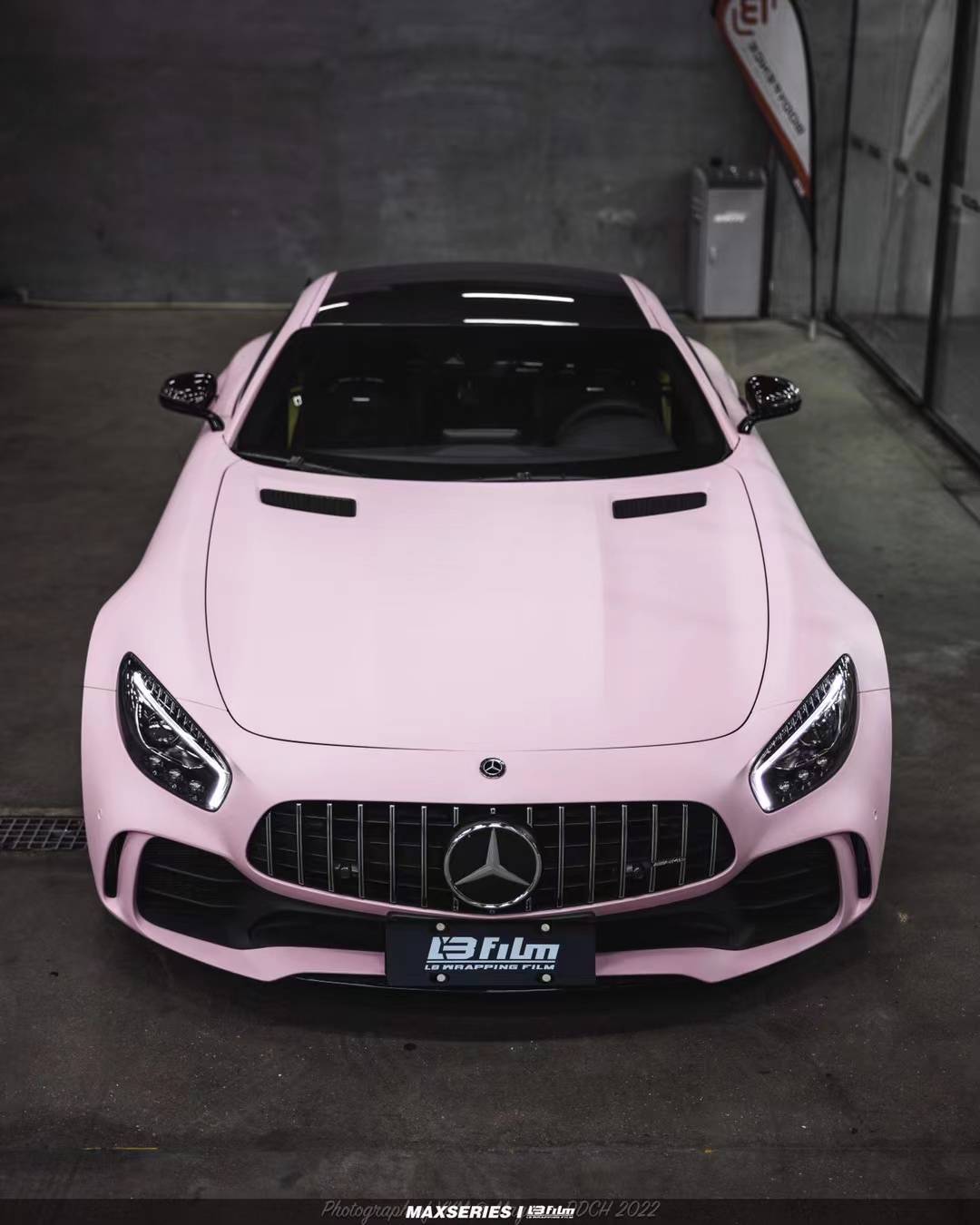 奔驰AMG GTR - LBFILM改色膜消光康乃馨粉_搜狐汽车_搜狐网