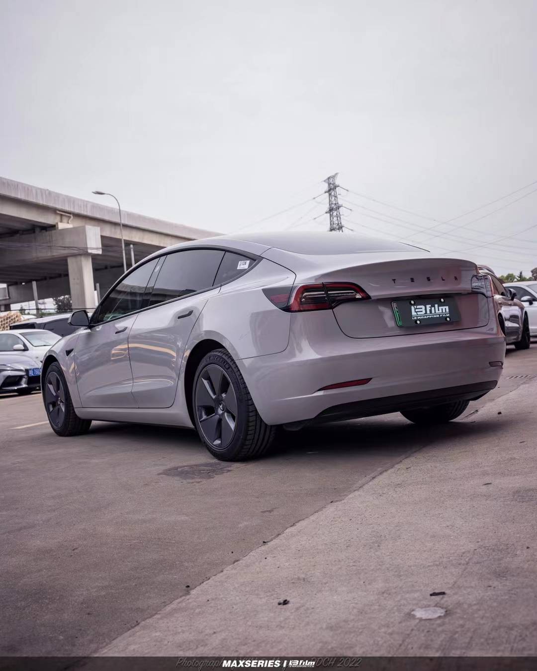 LBFILM改色膜：特斯拉-Model3原厂漆布鲁克林灰,2022年爆火的灰色_Grey_-Model_布鲁克林