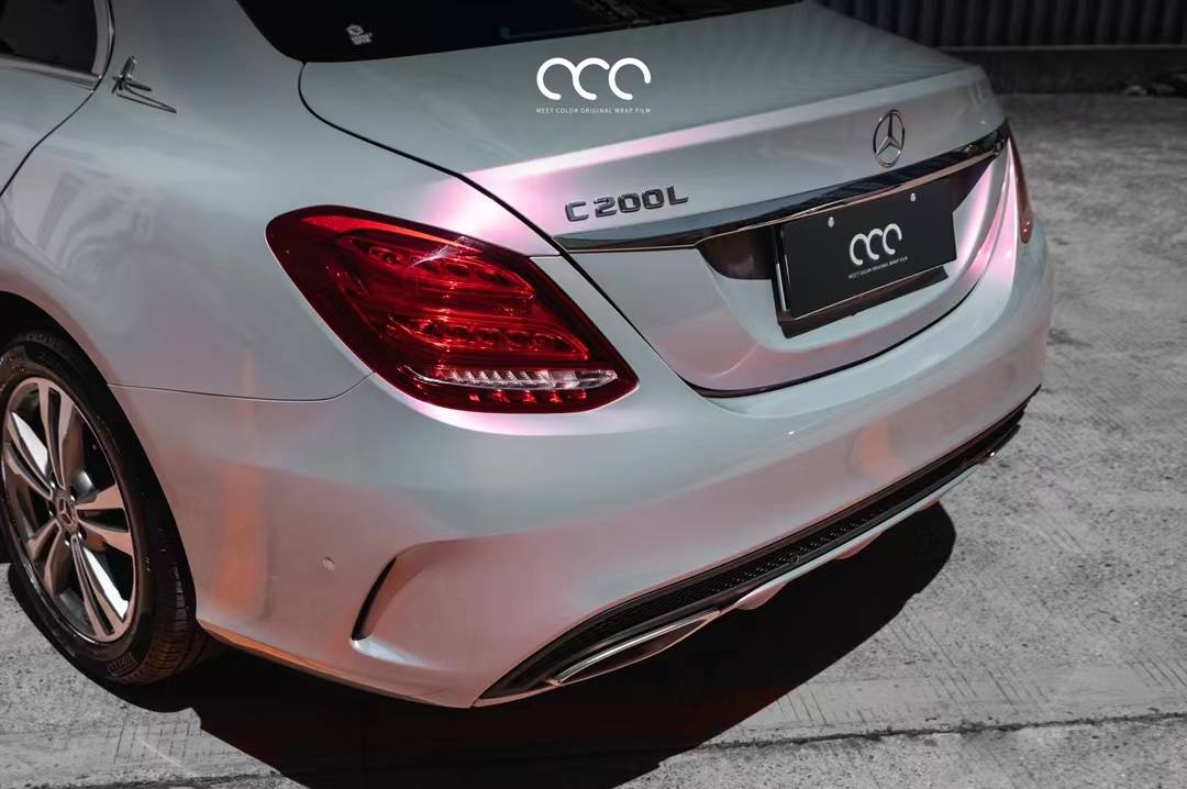 奔驰C200L漫彩改色膜PET梦幻灰,非常美轮美奂_搜狐汽车_搜狐网