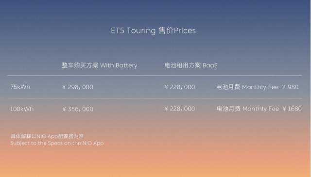 售价29.8万元起，蔚来首款旅行车ET5 Touring正式上市_搜狐汽车_搜狐网