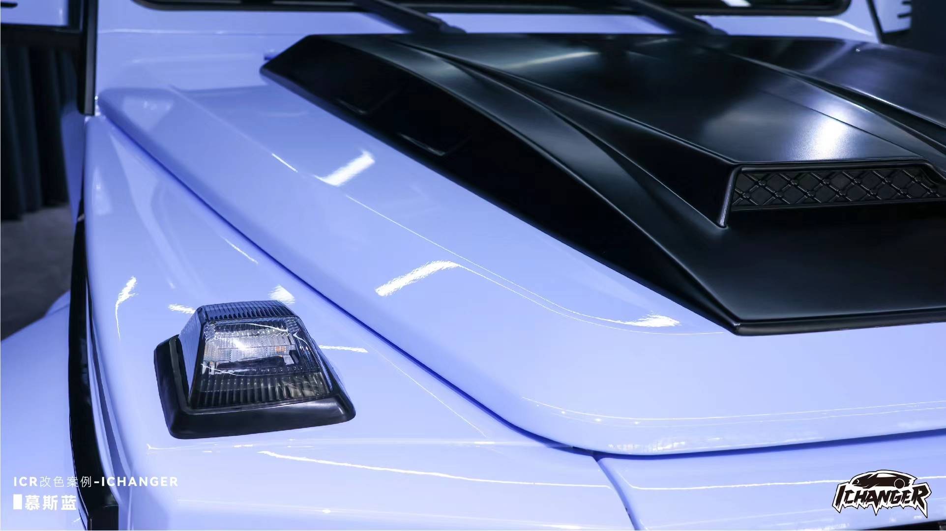 奔驰G800-Ichanger改色膜慕斯蓝，低饱和度的色彩看起来很舒服_搜狐汽车_搜狐网