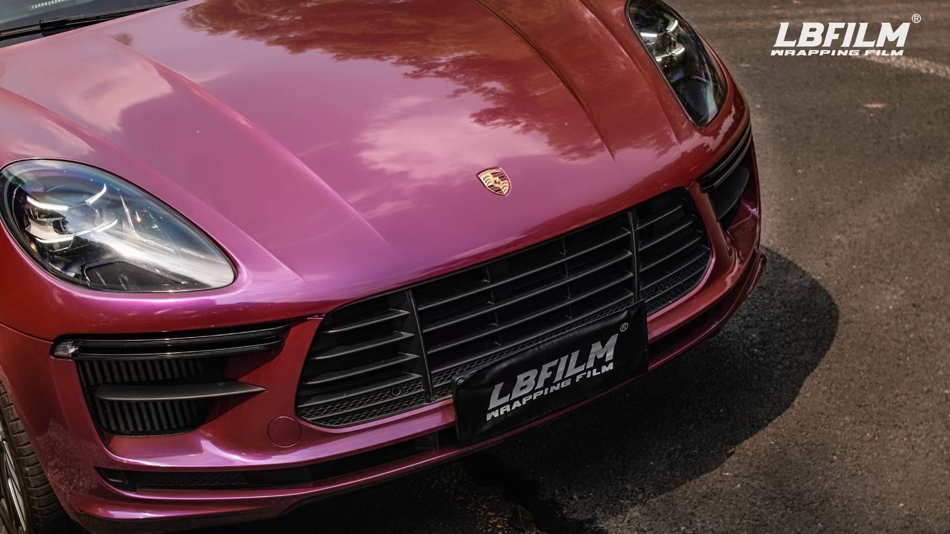 保时捷macan-LB改色膜液态金属乌梅子酱，也得要液态才够炫_搜狐汽车_搜狐网