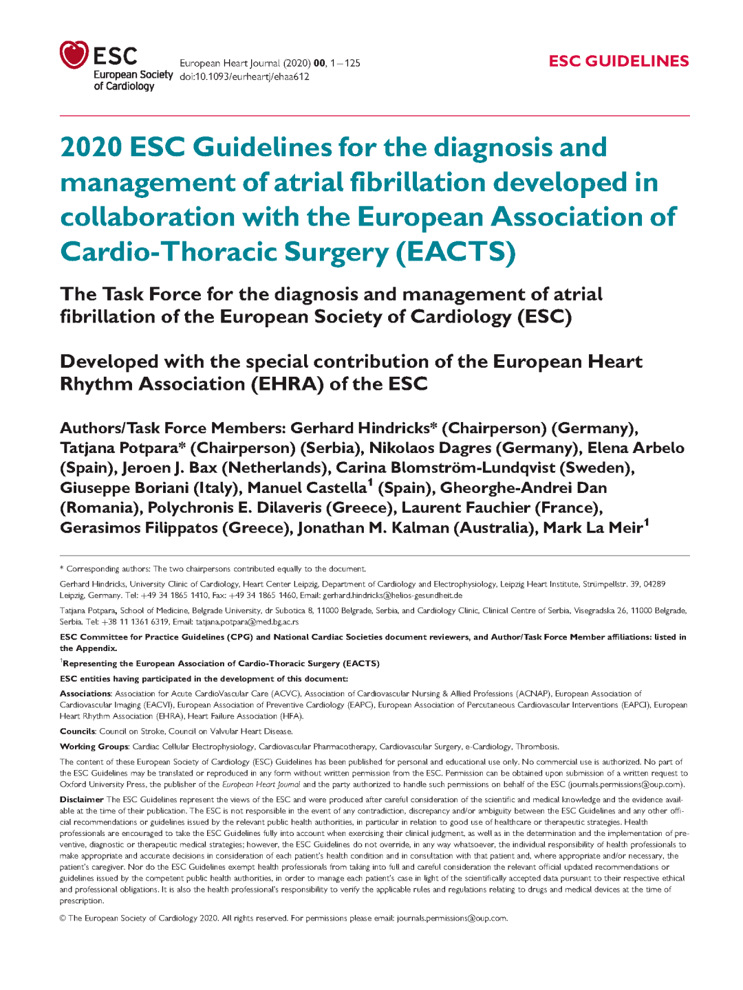 ESC 2020丨四大指南震撼来袭！速览！（附指南原文）_患者