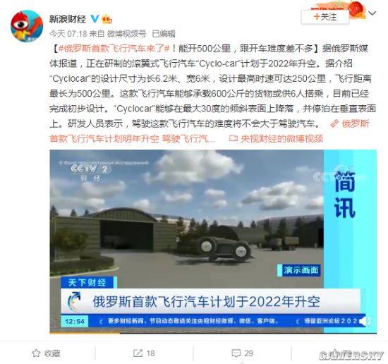 俄罗斯飞行汽车计划2022年升空 跟开车难度差不多_搜狐汽车_搜狐网