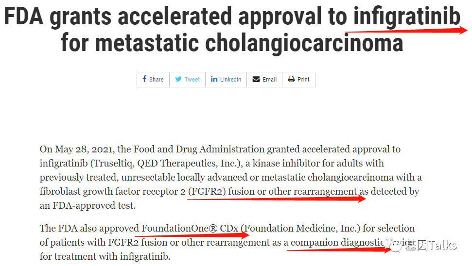 胆管癌丨FDA加速批准FGFR抑制剂『infigratinib』上市，F1CDx成伴随诊断！_检测