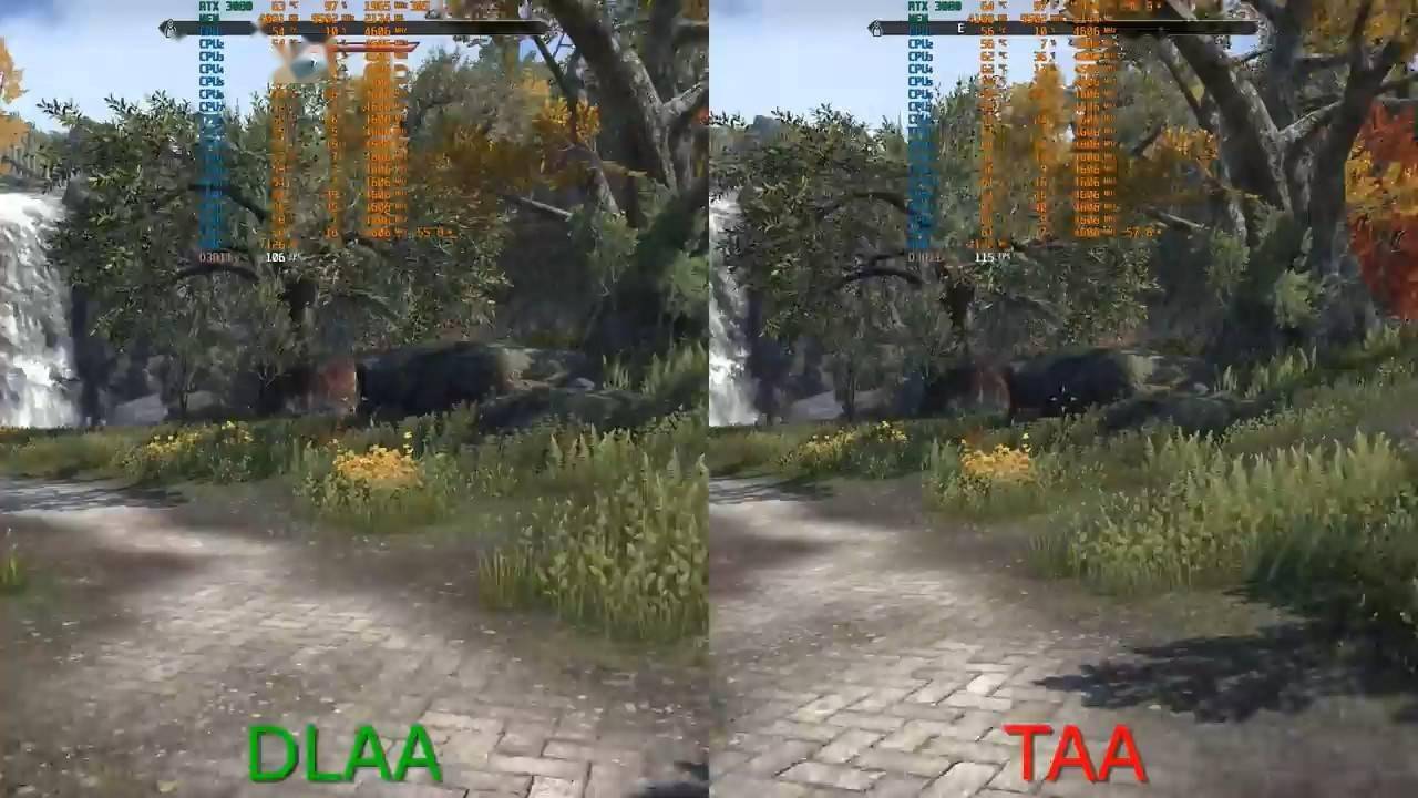 《上古卷轴OL》DLAA vs DLSS vs TAA_对比