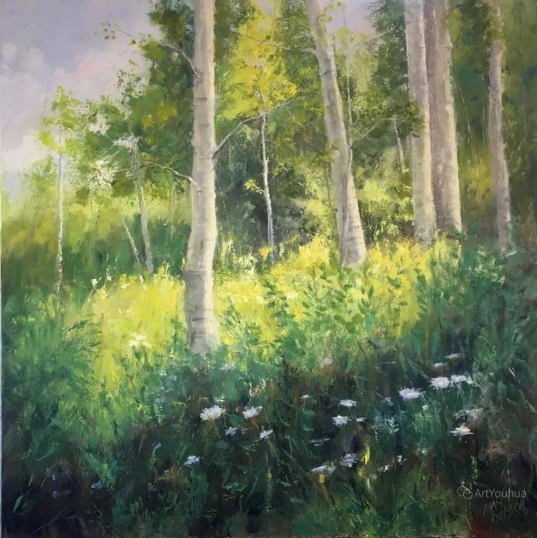 她的油画融入了绚丽的色彩、大胆的质感和诗意的形式_绘画_Marin_马林·多布森