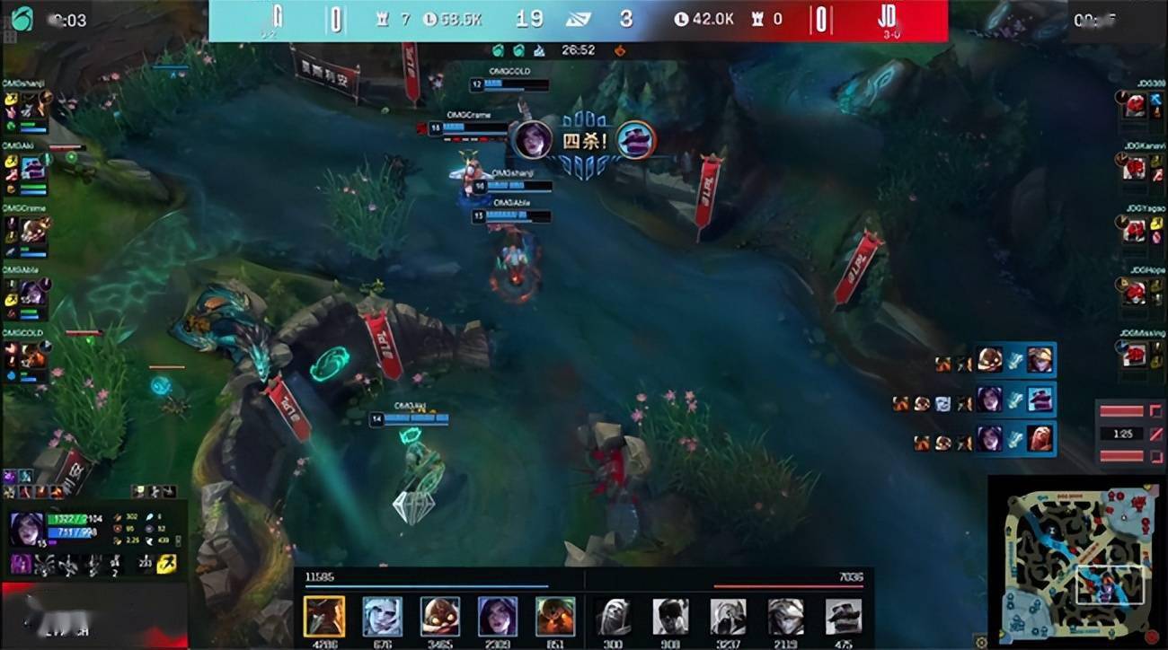 LOL-LPL：369赛恩预判闪Q单杀凯南，JDG 2-1击败OMG豪取四连胜_下路_格温_上路