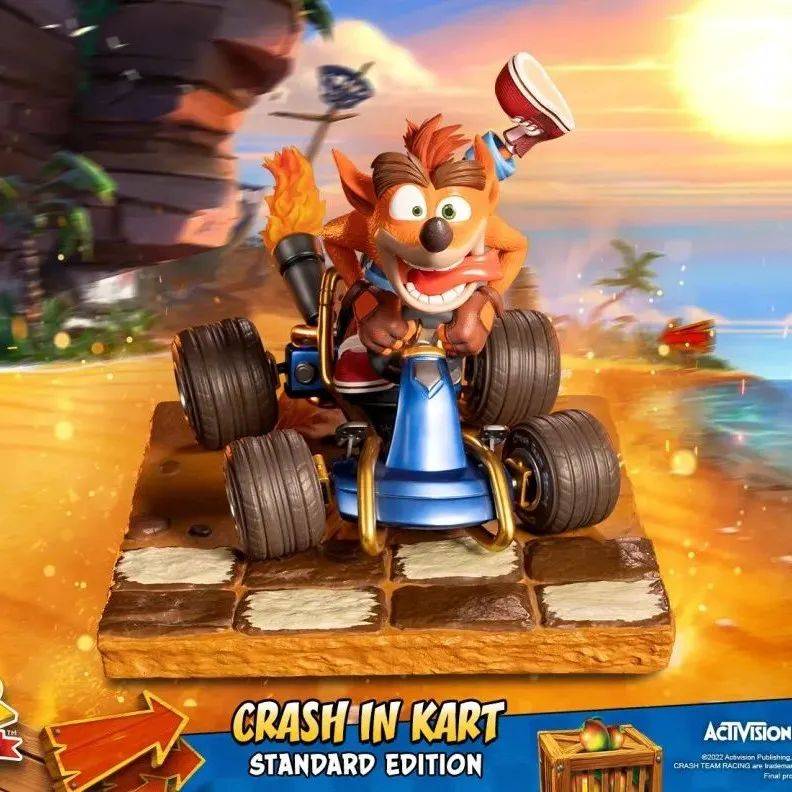 新品预定~ First 4 Figures 31cm 古惑狼赛车 氮气爆冲 CRASHRST_定金_成功_出货