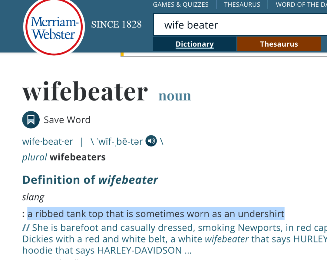 “白背心”的英语为啥是这个？吓得腿软啊！_beater_wife_top