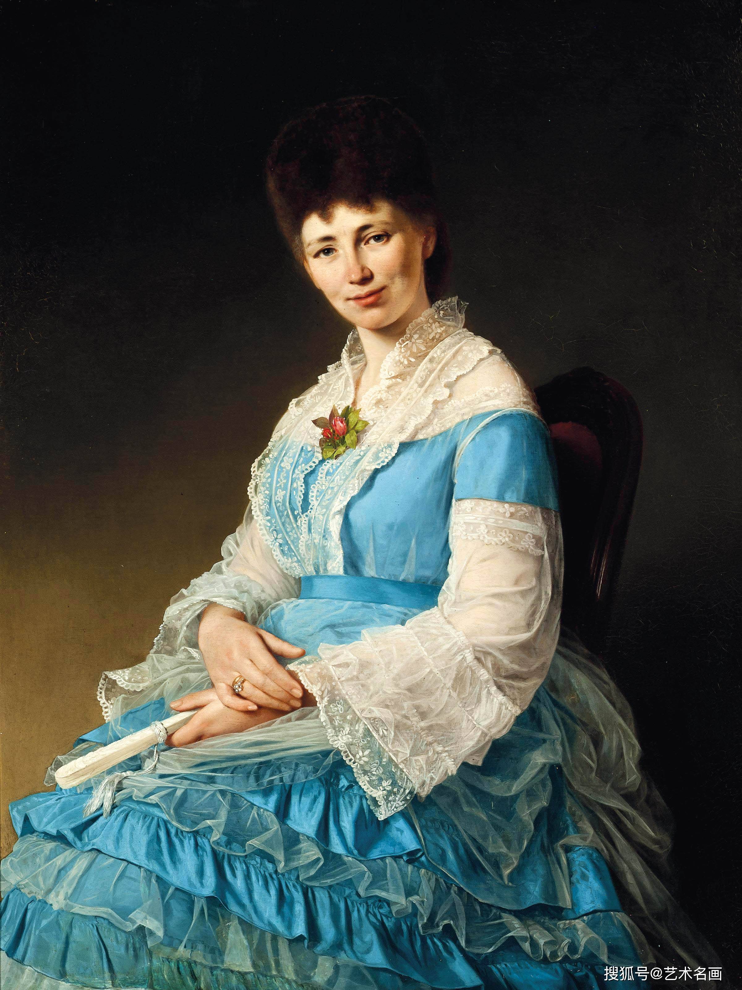 18世纪德国柔美的古典主义女性肖像油画︱路易斯·阿米·布兰克 -6park.com