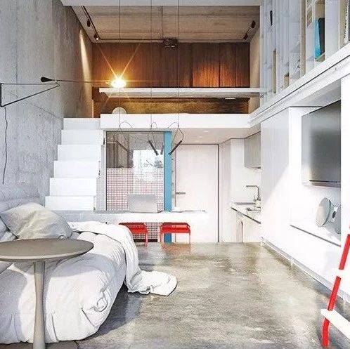 35㎡loft工业风潮男单身公寓，房子再小也要有自己的品味！_装修_空间_福利——加