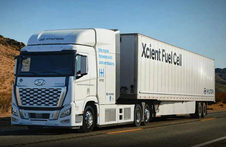 现代汽车将在加州部署五辆氢动力XCIENT燃料电池电动卡车_搜狐汽车_搜狐网