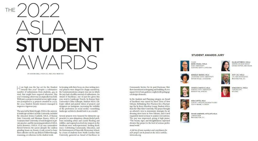 重磅！2022年ASLA学生奖名单公布！图文翻译版_项目_Needle_竞赛