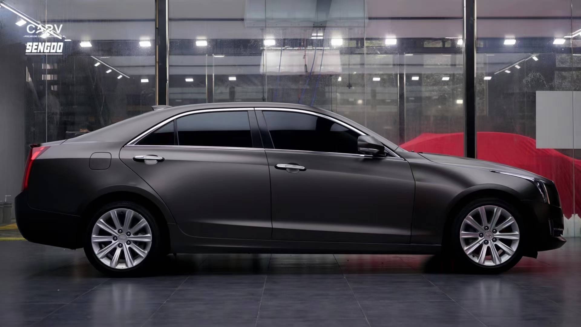 凯迪拉克Atsl卡孚CARV改色膜重金属深邃灰，充满高级感_搜狐汽车_搜狐网