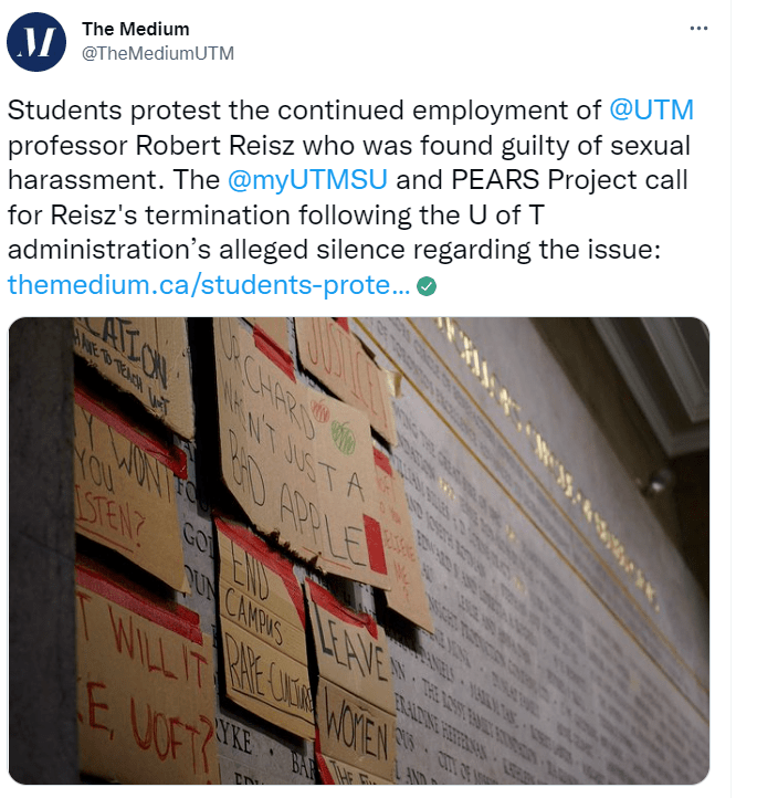 别选他的课！多伦多大学在职教授被爆骚扰+种族歧视：上千学生联名要求开除！_Reisz_调查_Robert