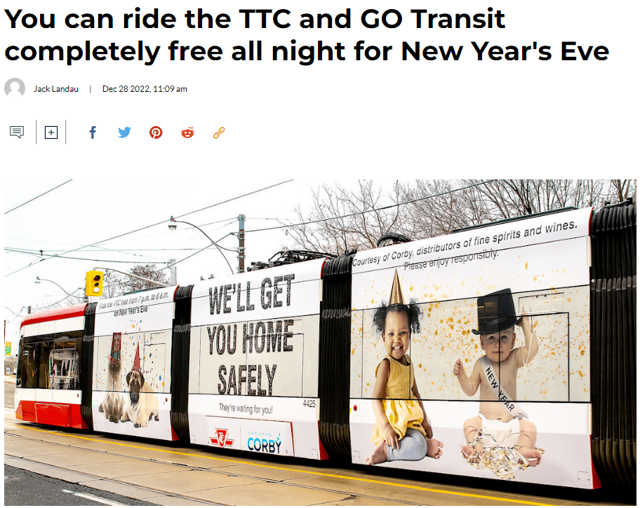 就在今晚！多伦多TTC、GO Transit送温暖：7点起免费乘坐！_Corby_服务_合作