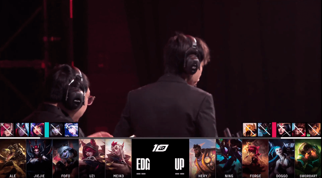 Uzi超神卡莎虚空索敌单杀Ning螳螂，EDG让一追二战胜UP_下路_比赛日_鳄鱼