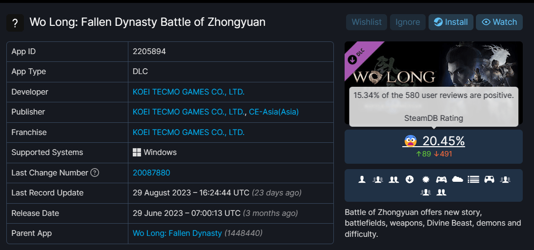 《卧龙：苍天陨落》DLC“称霸江东”公布 TGS 新游戏预告_玩家_SteamDB_模式