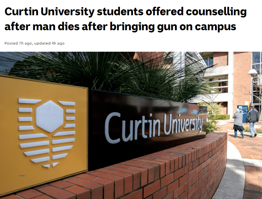 重磅！科廷大学主校区有人开枪自杀！生前曾是学霸！_西澳_Outram_枪支