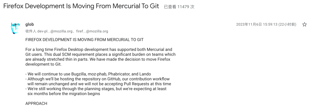 用 Git 而放弃 Mercurial，浏览器 Firefox 宣布六个月后迁移主存储库！_支持_分支_团队