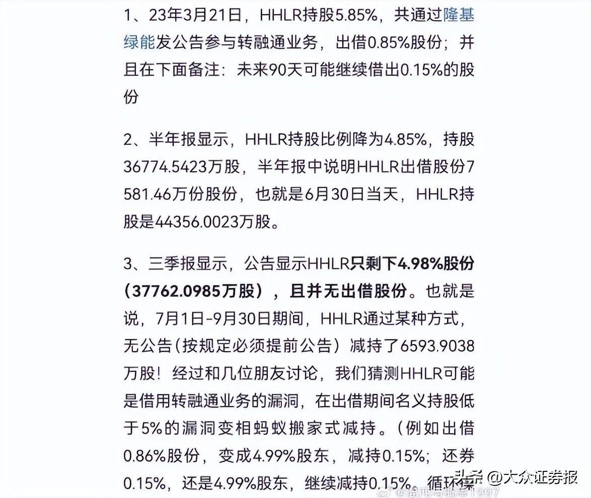 高瓴HHLR还减持了三家A股蓝筹 张磊的“坚定重仓中国”还算数吗？_隆基_格力电器_公司