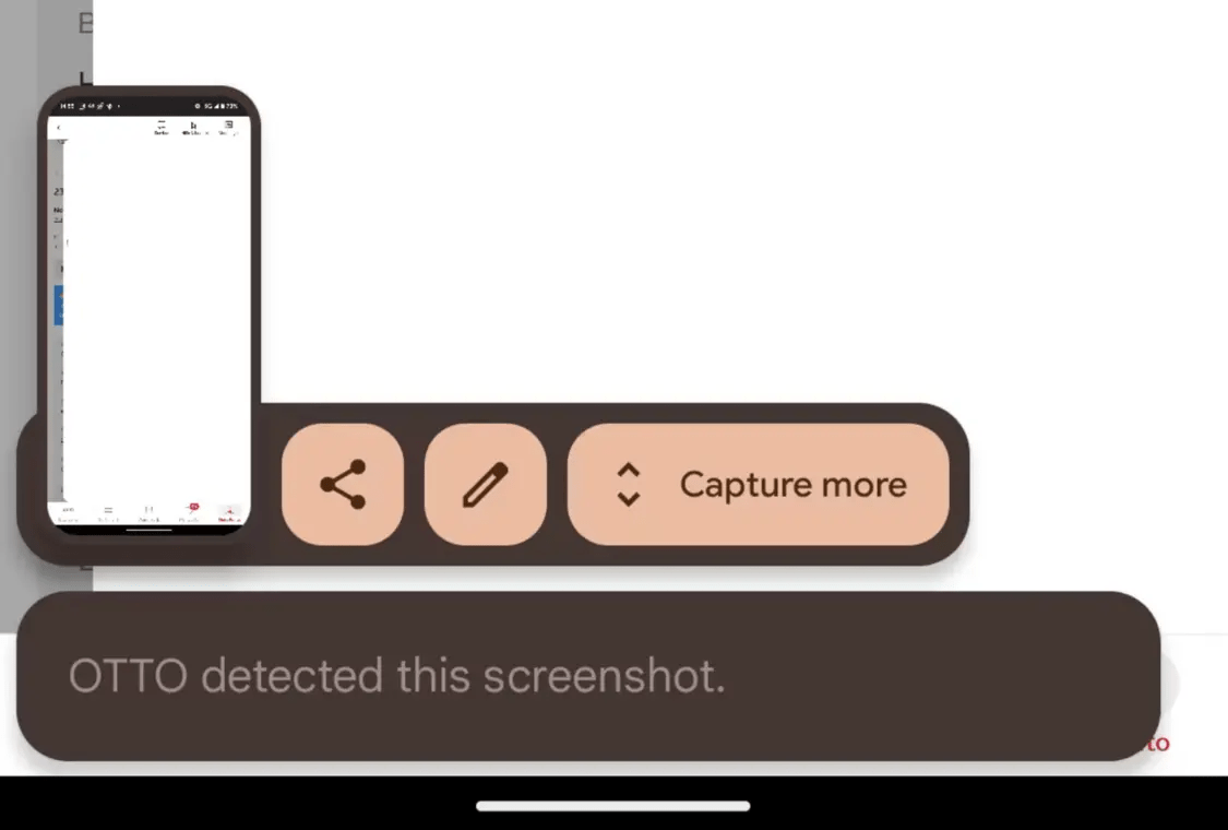 德国购物应用OTTO 率先使用谷歌Android 14原生“截屏检测”API：权限更分明、安全性更高_截图_用户_App