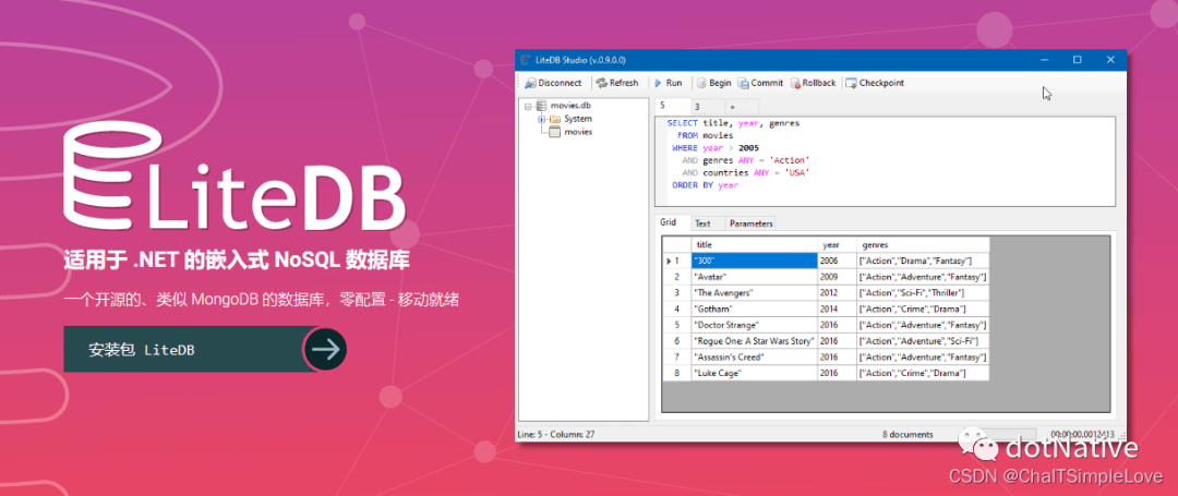 谈谈 .NET8 平台中对 LiteDB 的 CRUD 操作_支持_Async_文档